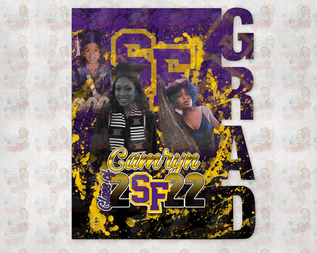 Graduation Splash Photo Frame | Rockin' Vinyl Creations